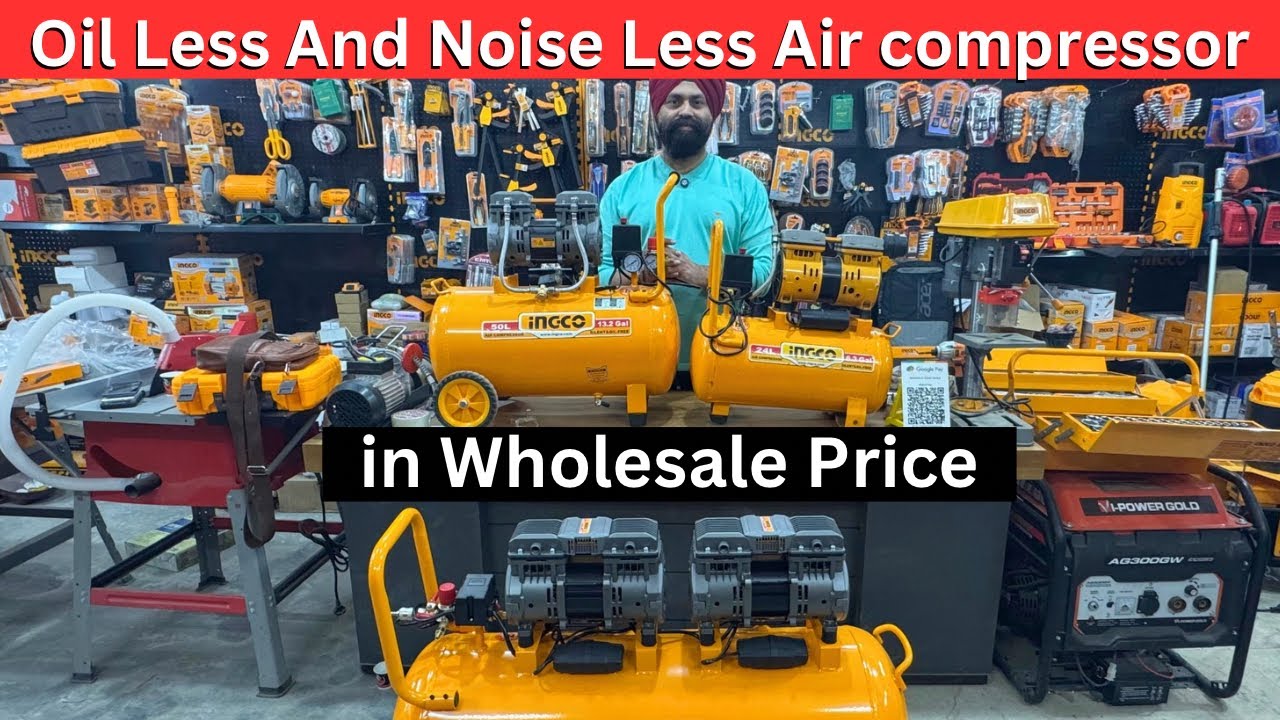Oil less and Noise less air compressor | 24 ltr Air compressor machine ...