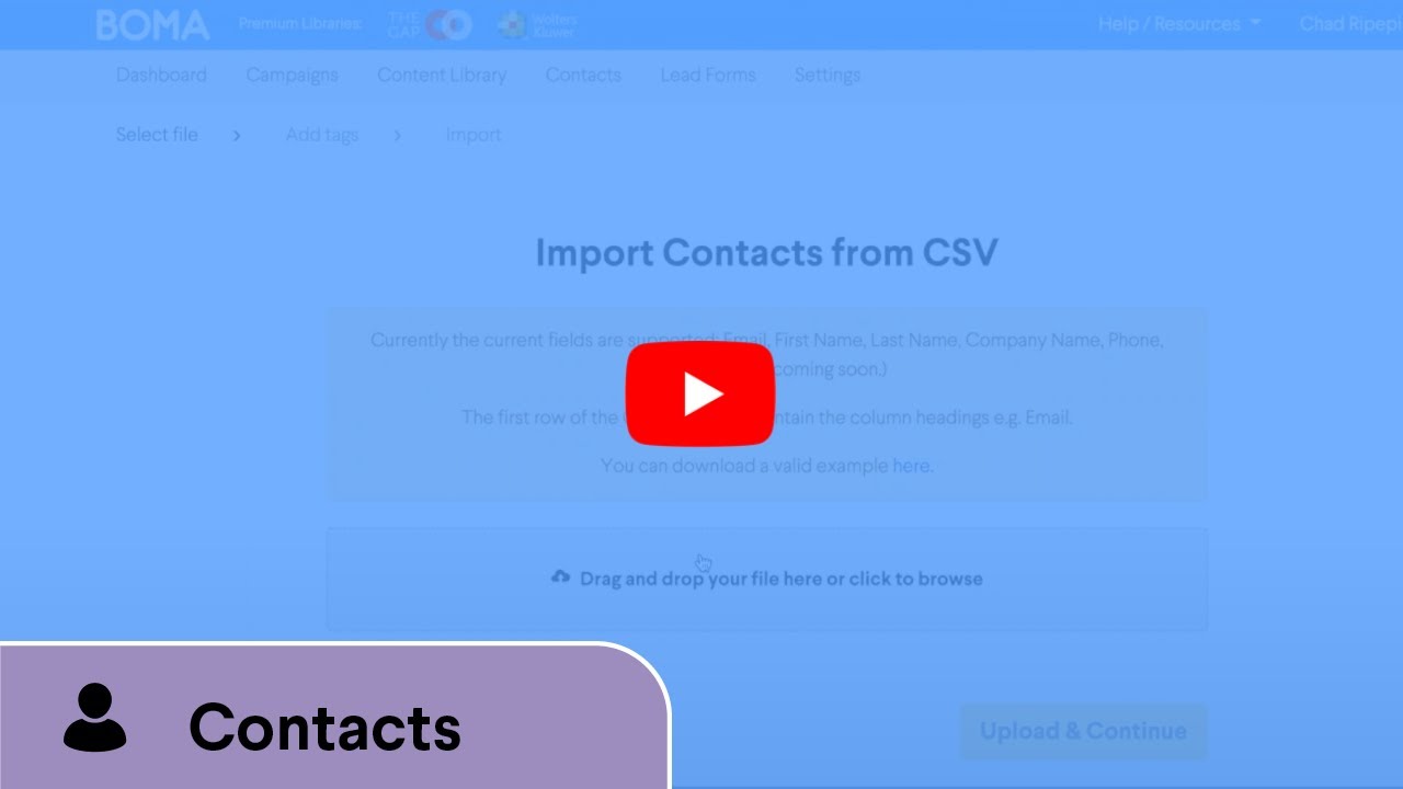How to import and export contacts in BOMA - YouTube