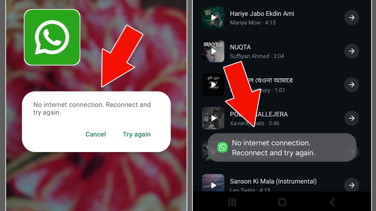 Fix No internet connection Reconnect and try again WhatsApp Status ...