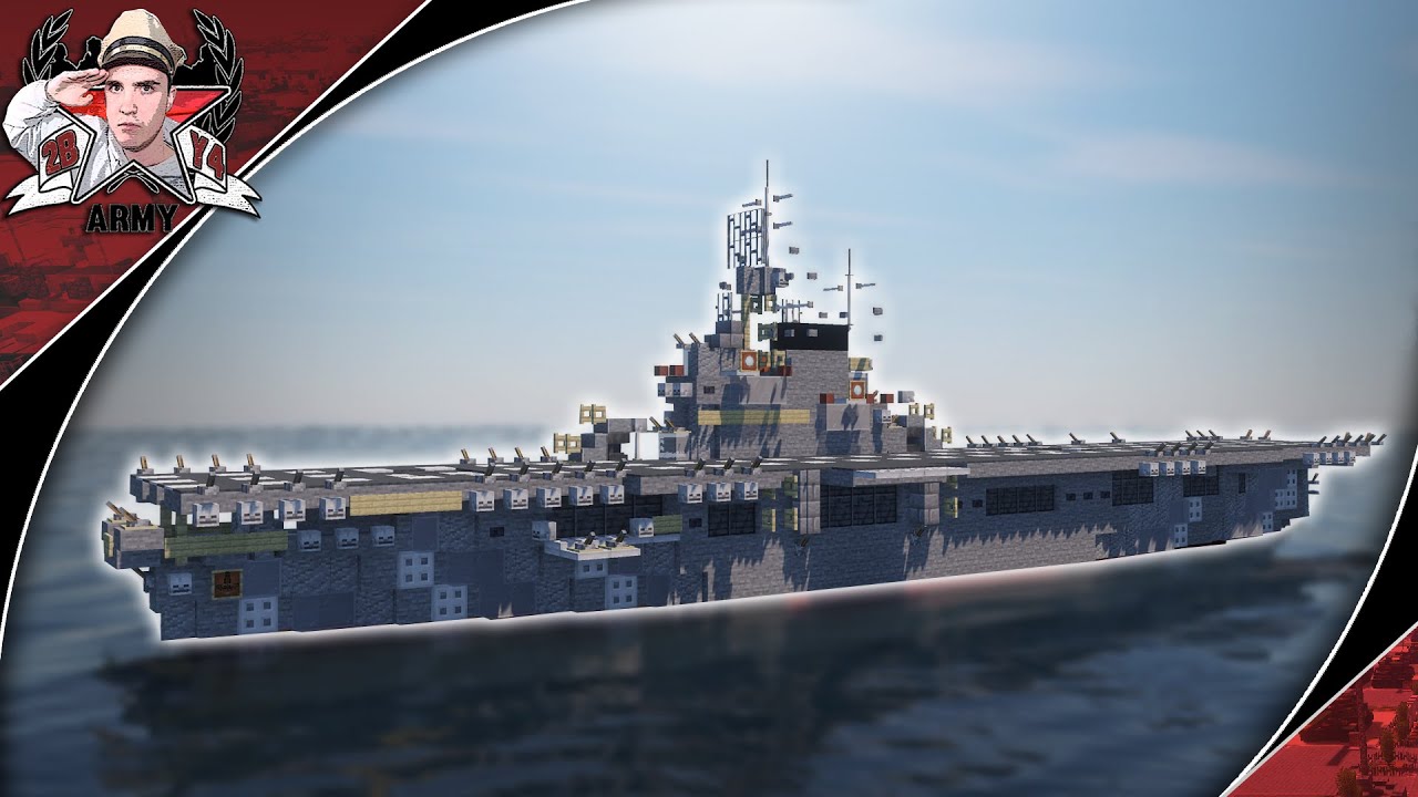 Minecraft: WW2 USS Ticonderoga Essex-Class | Aircraft Carrier Tutorial ...