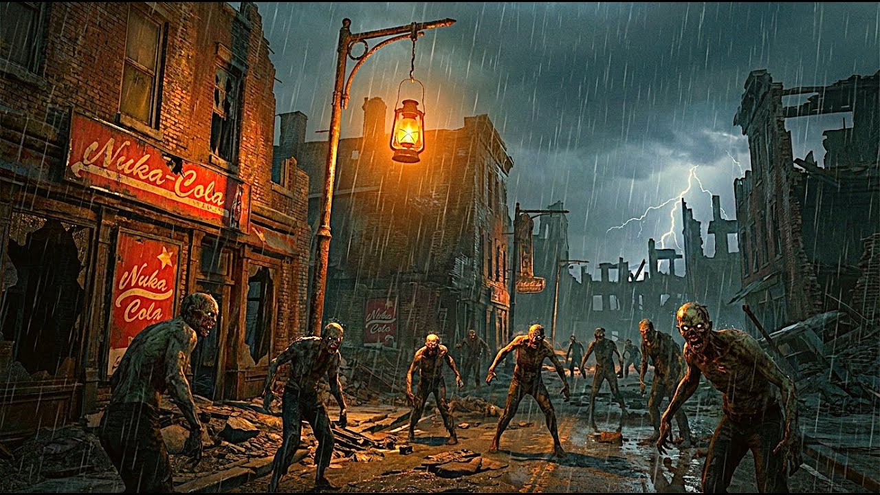 Zombie Apocalypse - Town Of Ghouls - Heavy Rain & Thunderstorm Sounds ...