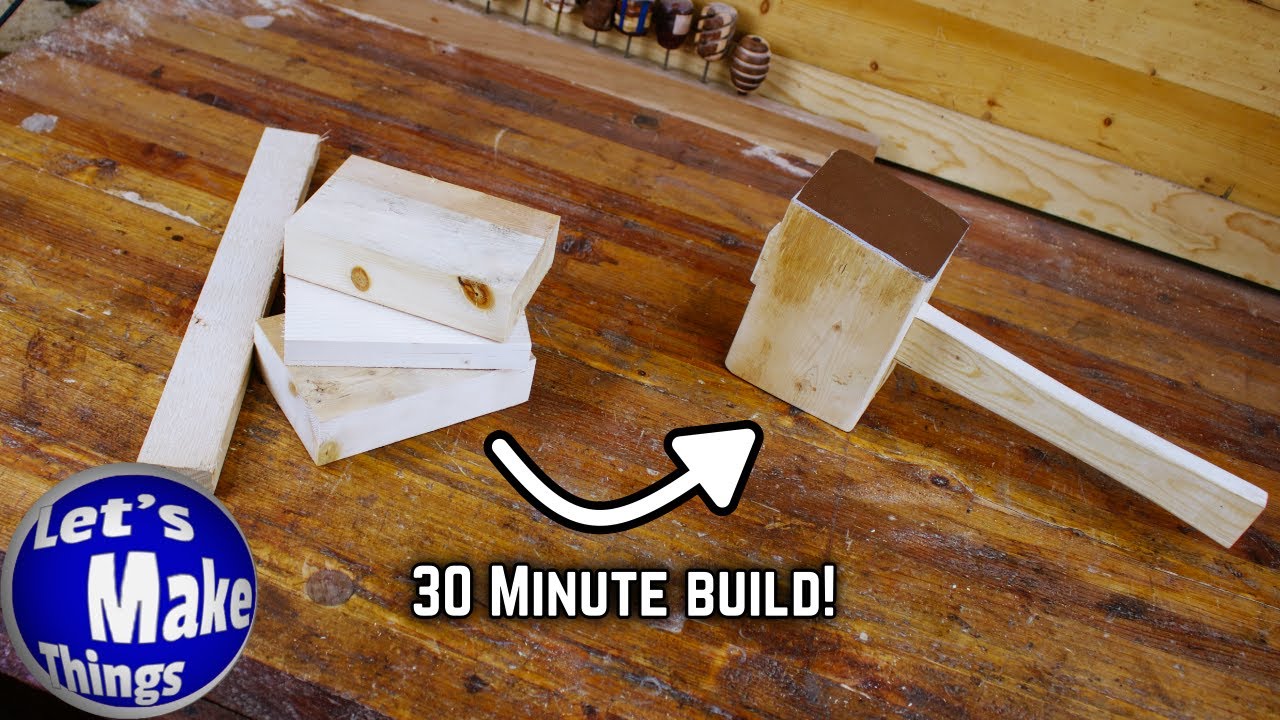 Make a Mallet from 4 pieces of stock...No Joinery needed! // Step by ...