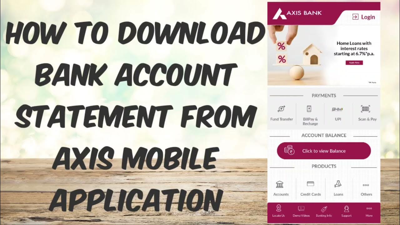 How to download Axis Bank account statement from axis mobile application | axis bank E-statement ...