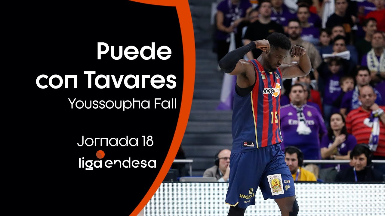 YOUSSOUPHA FALL puede con Tavares | Liga Endesa 2019-20 - YouTube