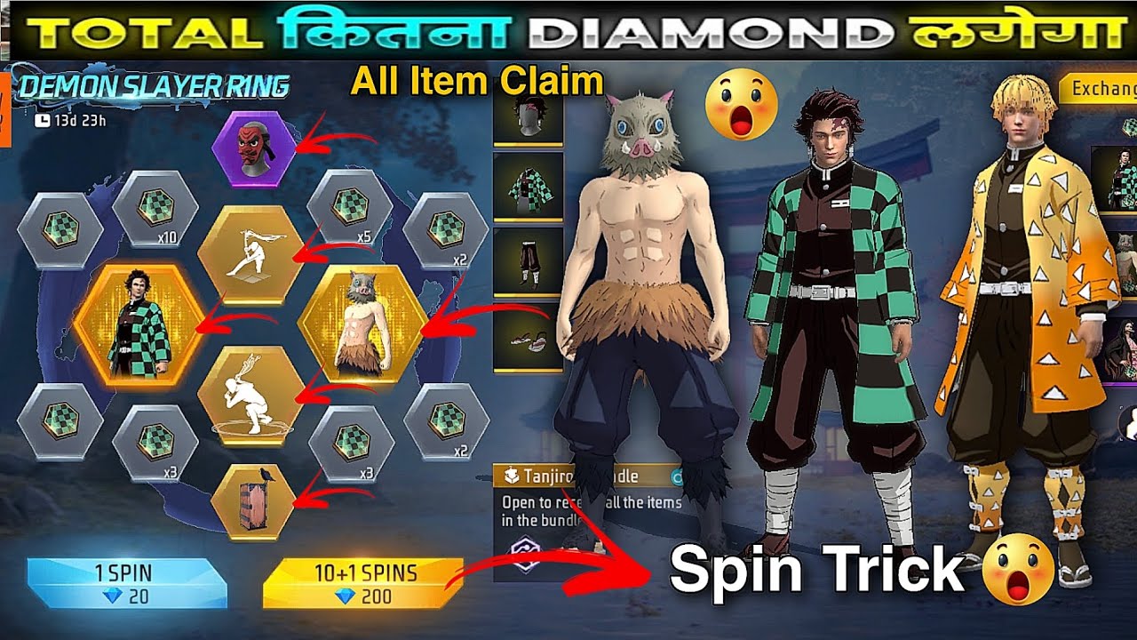 New Demon Slayer Ring Event Free Fire | Demon Slayer Ring Event Spin ...