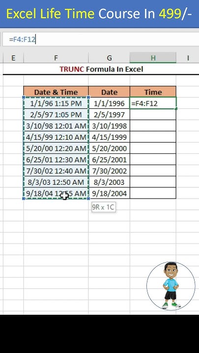 Trunc Formula In Excel Excel Exceltips Shorts Exceltutorial Msexcel Msexcelfullcourse