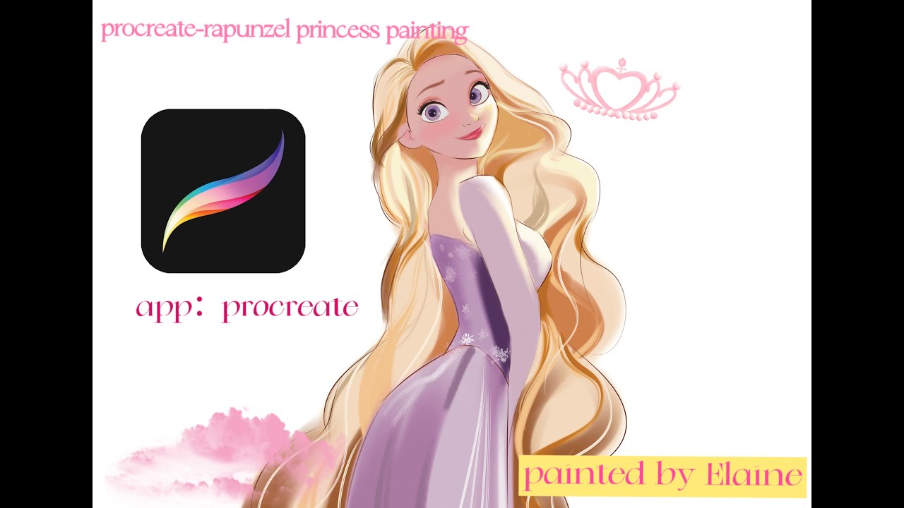 procreate-rapunzel princess 👸#procreate #princess #rapunzel - YouTube