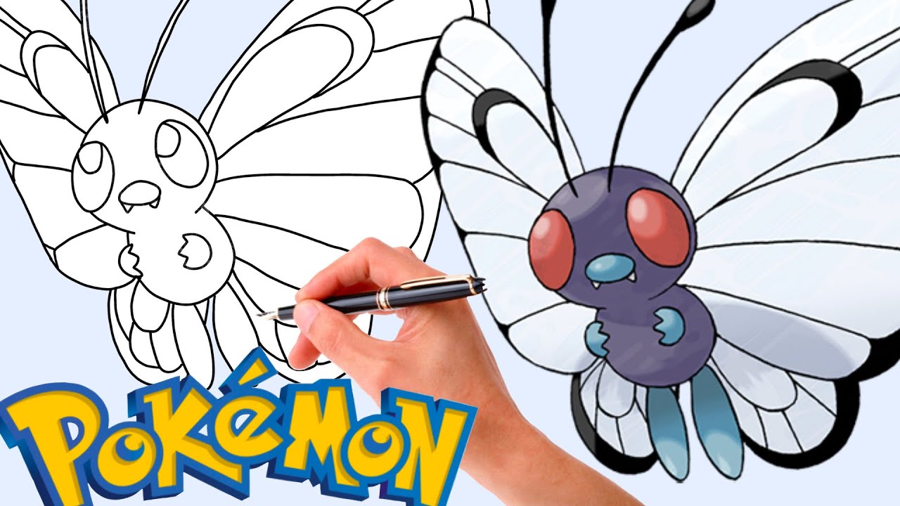 Lær at Tegne BUTTERFREE POKEMON #0012 | Pokemon Generation 1 - YouTube