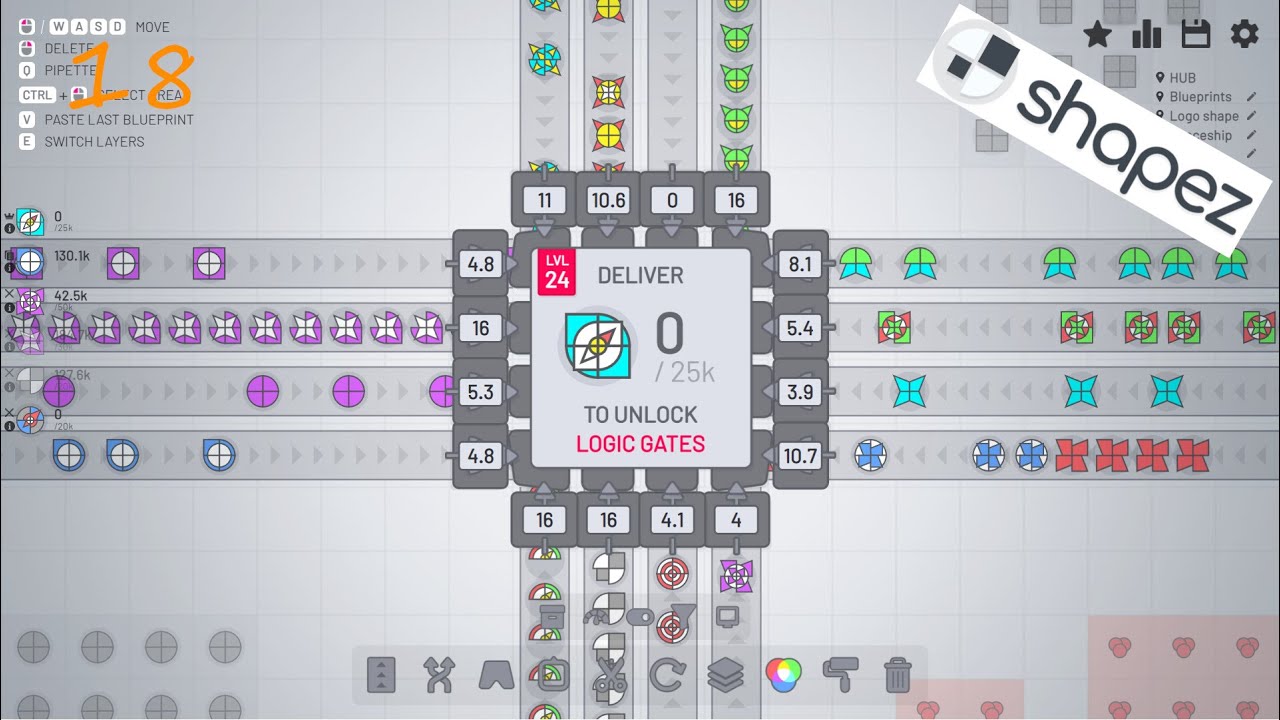 Shapez: 18 - Logic gates - YouTube