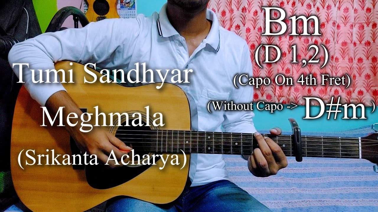 Tumi Sandhyaro Meghomala | Srikanta Acharya | Easy Guitar Chords Lesson ...