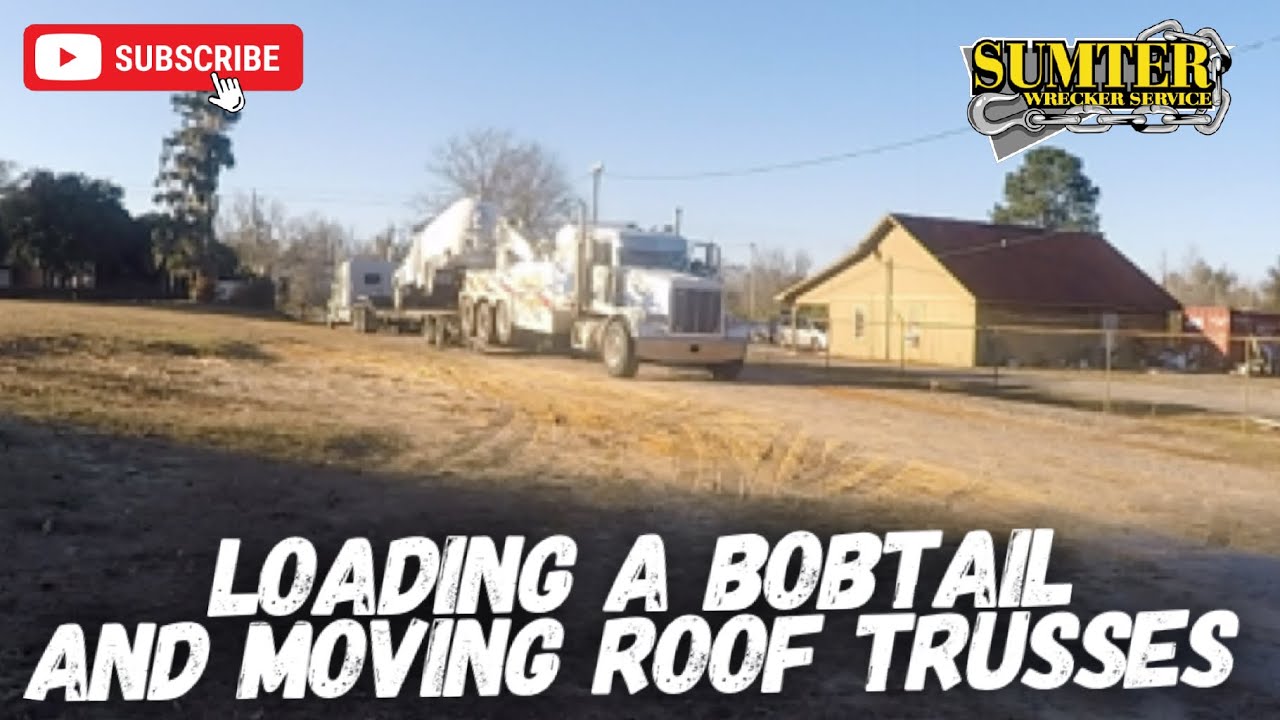Loading A Bobtail And Moving Roof Trusses - YouTube