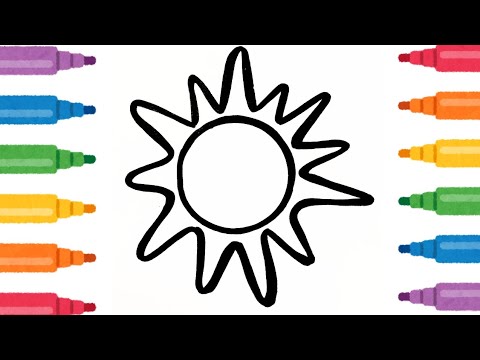How to draw a Sun step by step | Sun drawing and coloring for kids ...