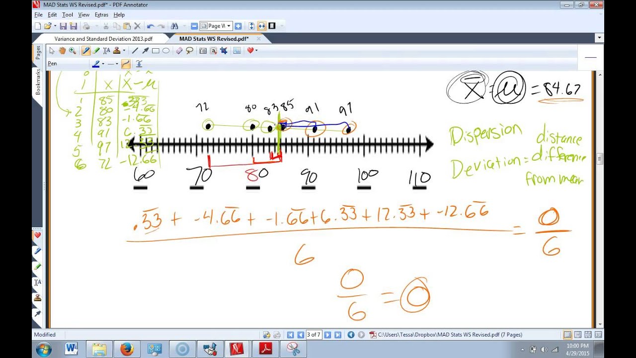 MAD, Variance, Standard Deviation - Algebra 1 - YouTube