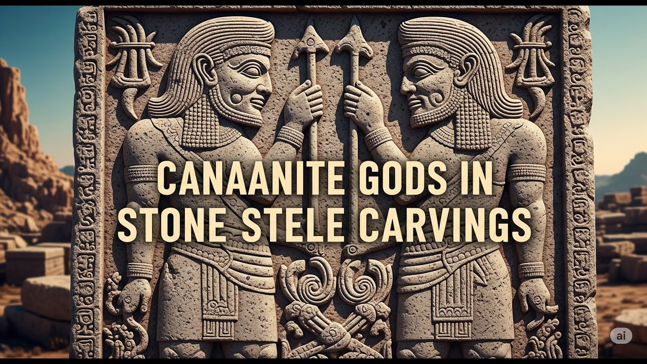 Canaanite gods in stone stele carvings - YouTube