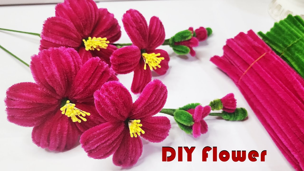 DIY Flowers | How to make flower using chenille stem | Handmade gift ...