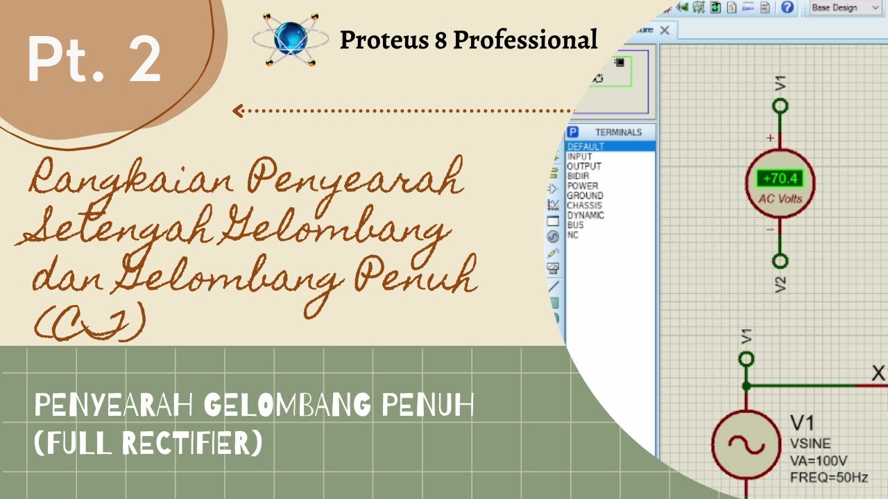 Tutorial Proteus: Penyearah Gelombang Penuh 2 Dioda (Full Rectifier 2 Diode) - YouTube
