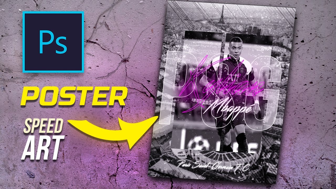 Speed Art: Football Poster Design - Mbappé(Photoshop 2020) - YouTube