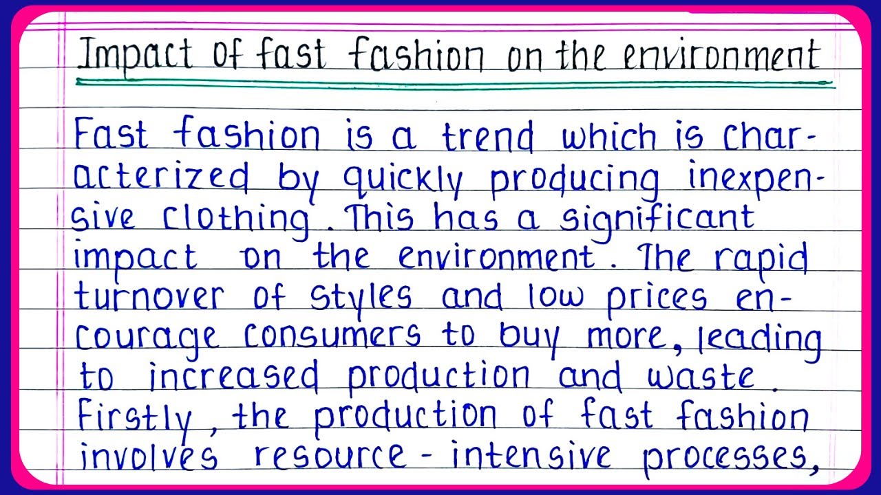 Impact of fast fashion on environment essay in English | Fast Fashion ...