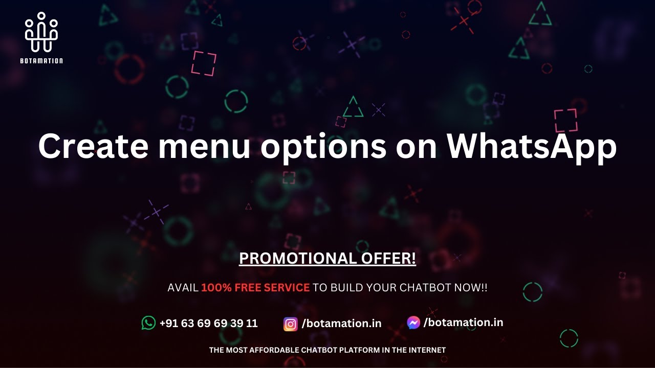 How to create menu options on WhatsApp - YouTube