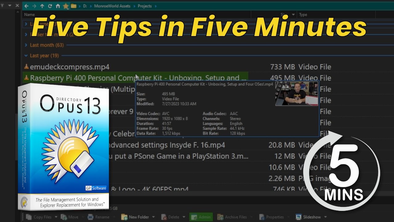 Directory Opus 5 in 5 #1 - Tricks, Tips and QOL in Five Minutes - YouTube
