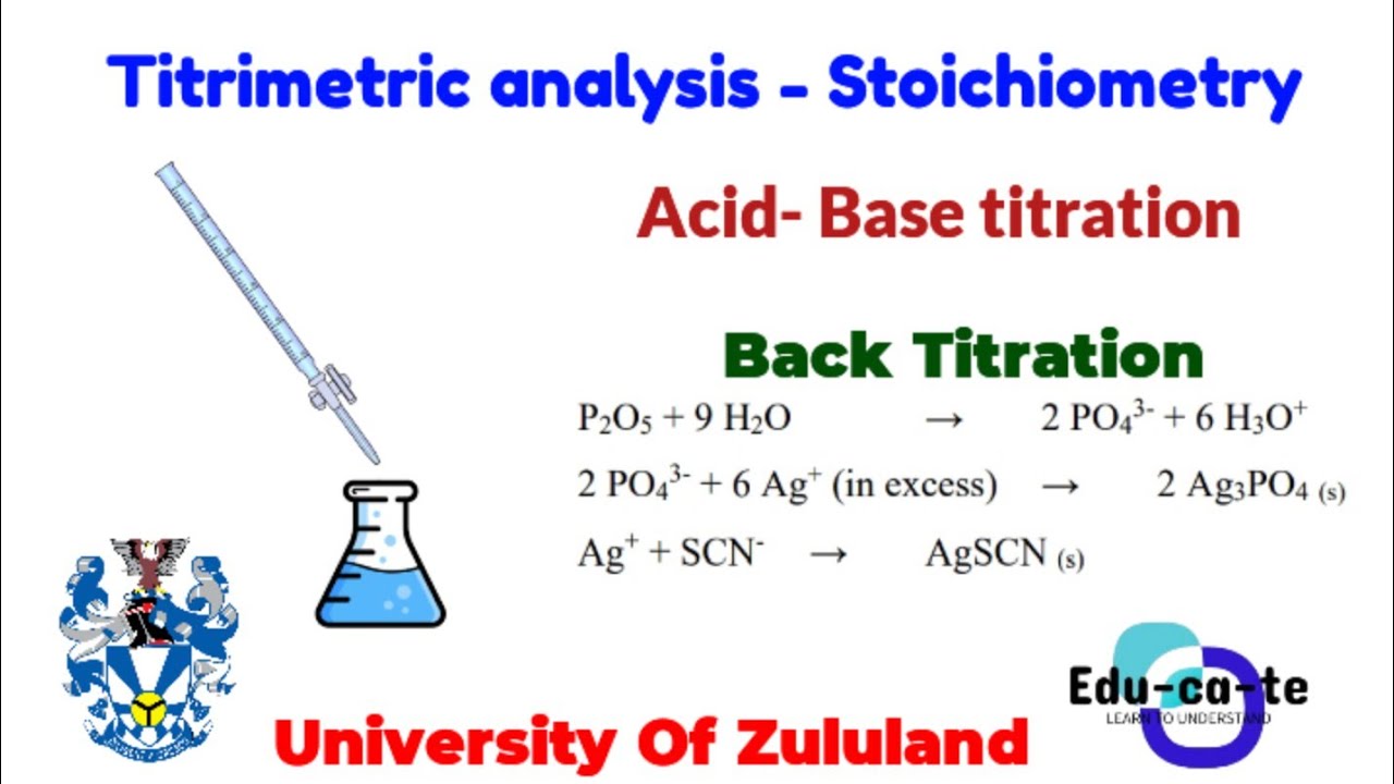 Titrimetric analysis - stoichiometry of titrations - YouTube