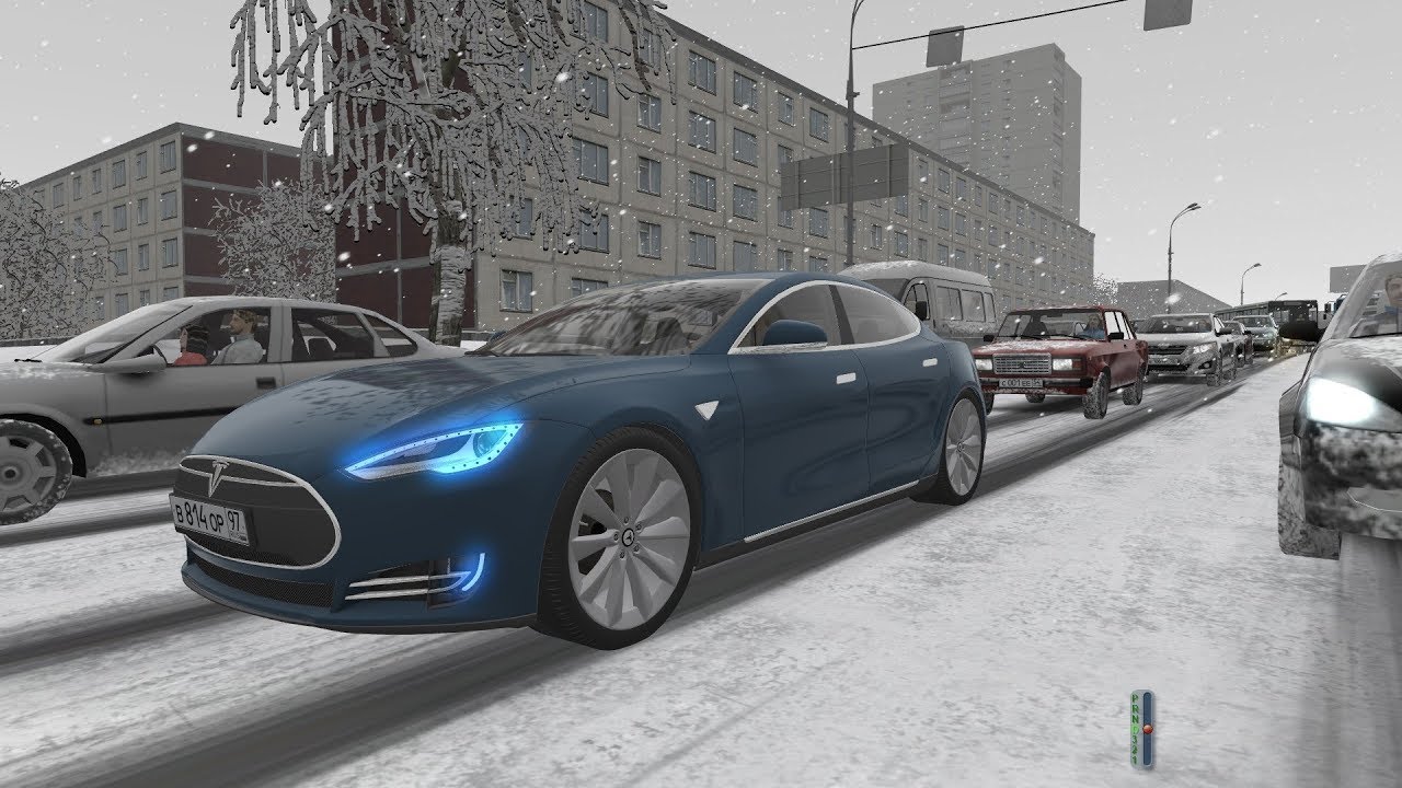 City Car Driving: Tesla Model S in Moskau - YouTube