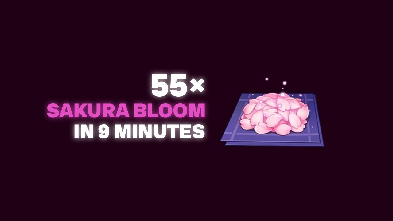 55 sakura bloom in 9 minutes, fastest farming rute - YouTube