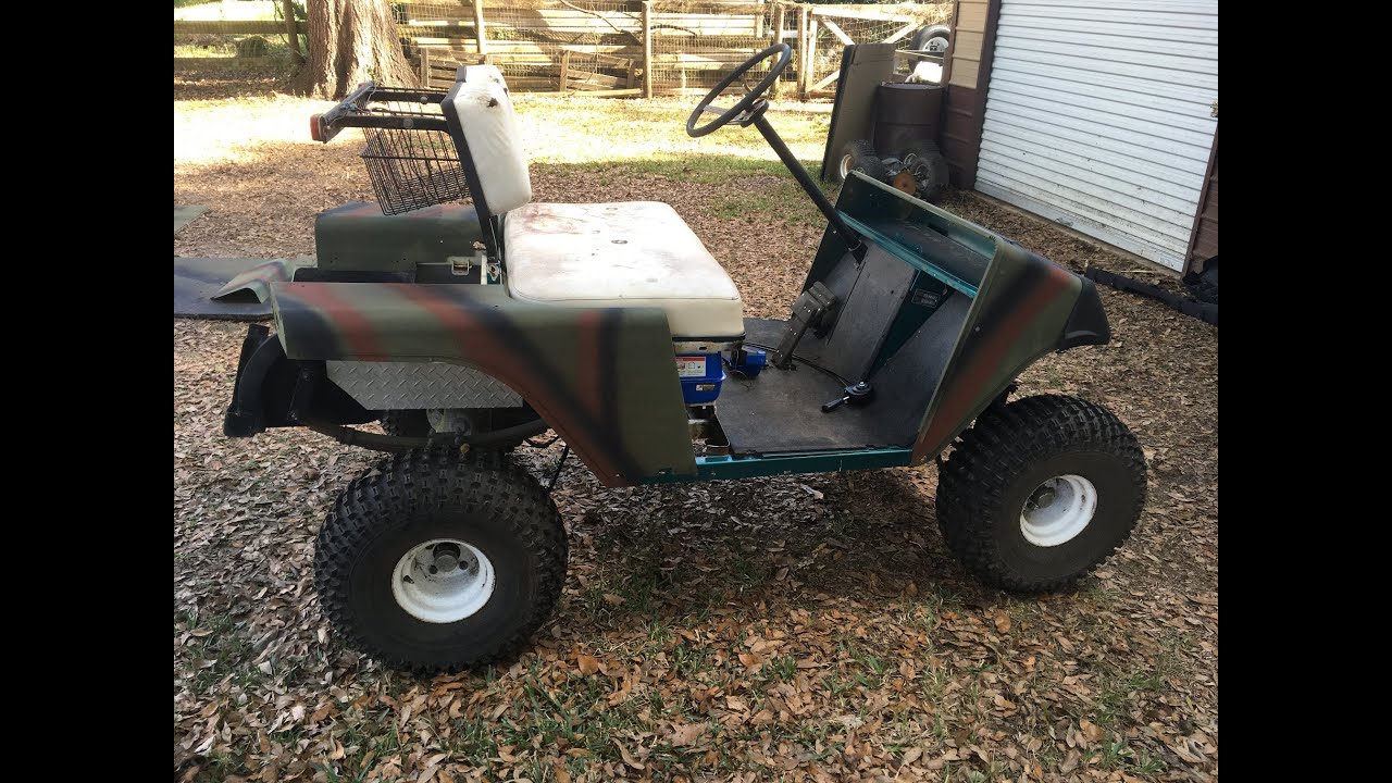 Golf cart conversion from electric to gasoline engine - YouTube