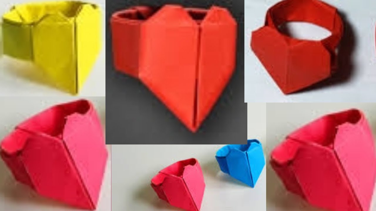 Jak Vyrobit 💖Prsten se Srdcem z Papíru/💖Papírové srdce prsten Origami ...