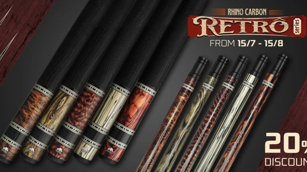 RHINO RETRÔ POOL CUE - BOCOTE - LIZARD EMBOSSED MICROFIBER LEATHER WRAP ...