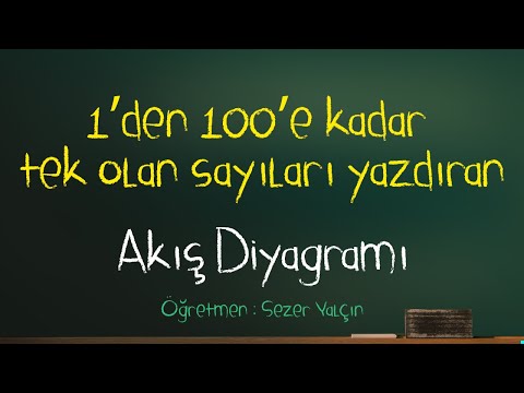 Örnek 6 - 1’den 100’e kadar tek sayıları yazdıran akış diyagramını tasarlayınız.