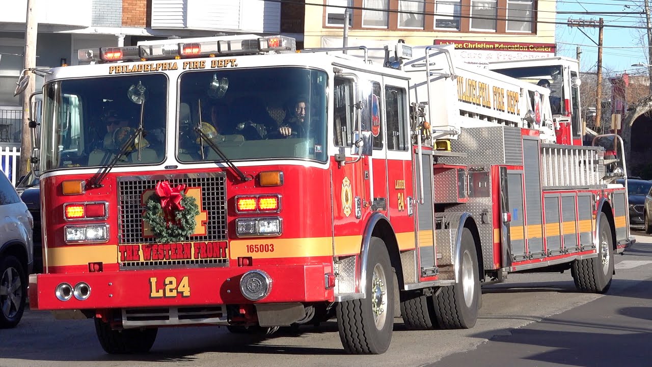 Philadelphia Fire Department Ladder 24 Responding - YouTube