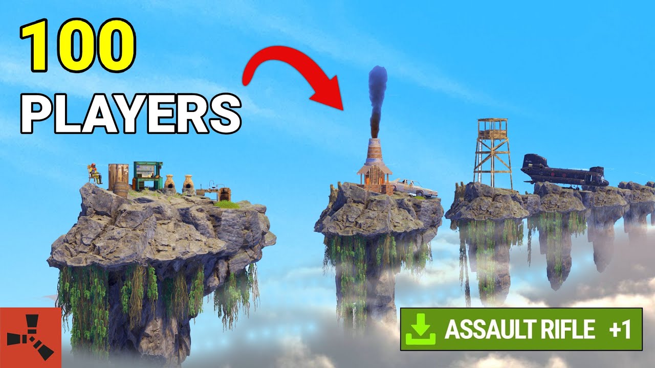 I Gave 100 Rust Players Floating Islands - Random Items - YouTube