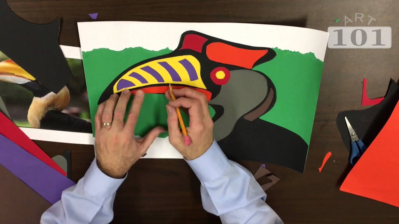 Paper Collage of Imaginary Animals- Art Lesson - YouTube