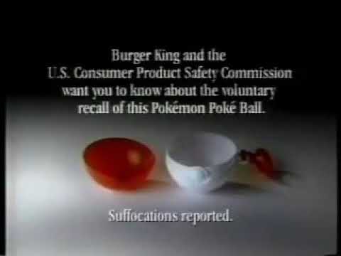 Pokémon Pokéball recall PSA - Burger King (1999-00, US) - YouTube