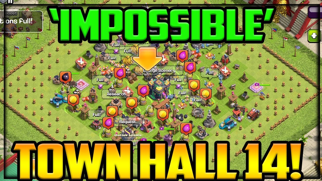 First Ever 'IMPOSSIBLE' ALL Level 1 Town Hall 14! Clash of Clans - YouTube