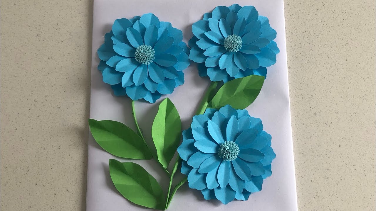 EASY AND BEAUTIFUL PAPER FLOWERS ART WORK FOR WALL DECOR OR AS A GIFT ...