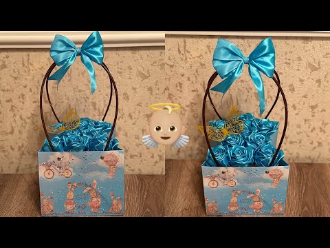 👼🏼Baby Boy Gift Box\\ Oğlan Bebek üçün Xesdexana çıxışı Gül qutusu hazırladım🩵