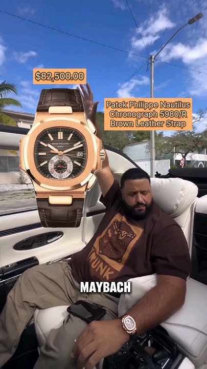Dj Khaled wears 82500$ Patek Philippe Nautilus Chronograph 5980 Watch #spotted #shorts - YouTube