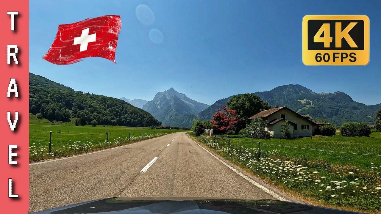97. Driving in Switzerland 🇨🇭 Lake Walensee, Quarten 4K 60FPS - YouTube