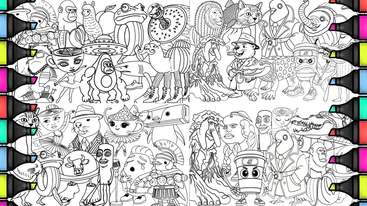 New Big Coloring Pages Brainrot Italian Animals - YouTube