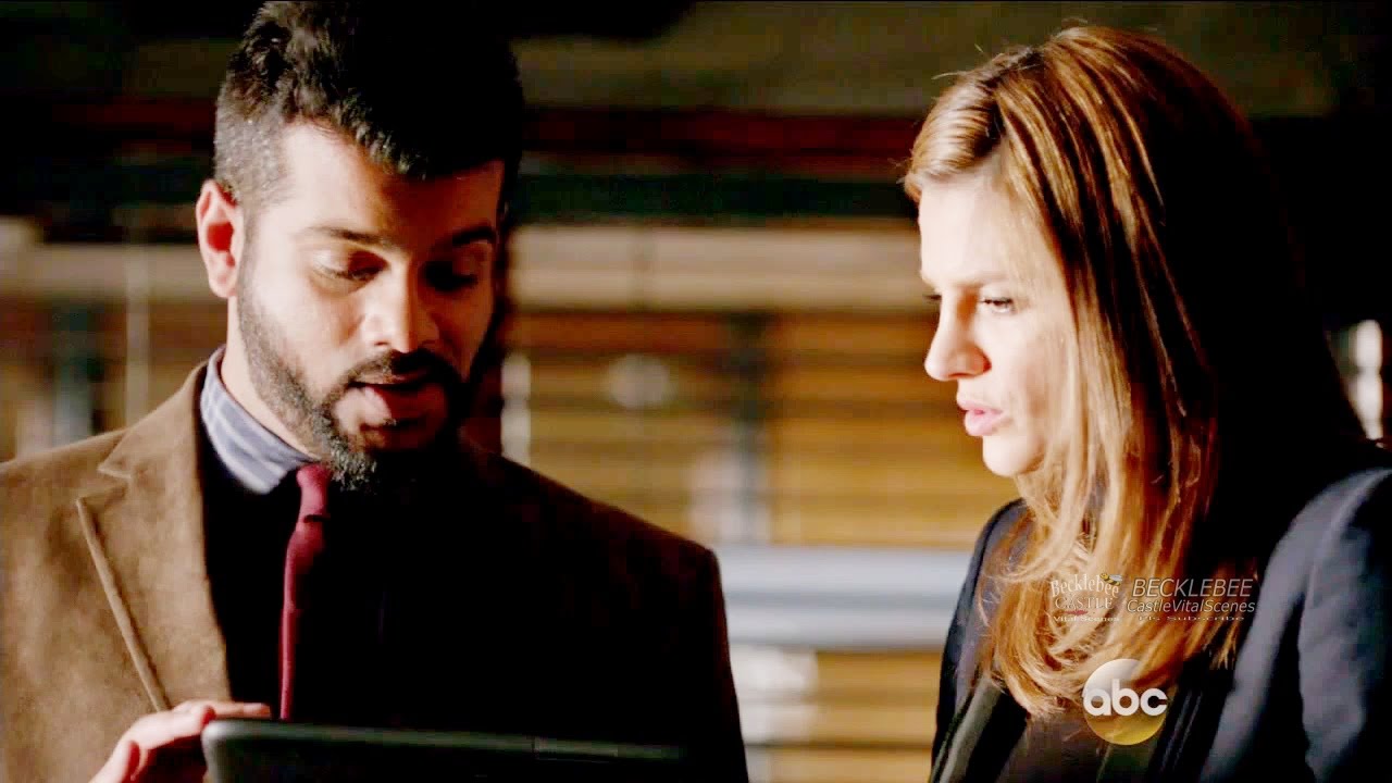 Castle 8x19 Beckett & Vikram Talk about LokSat “Dead Again” Season 8 ...