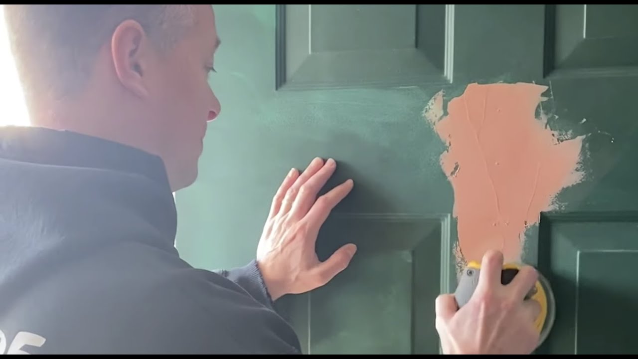 Repairing dents in a metal door - YouTube