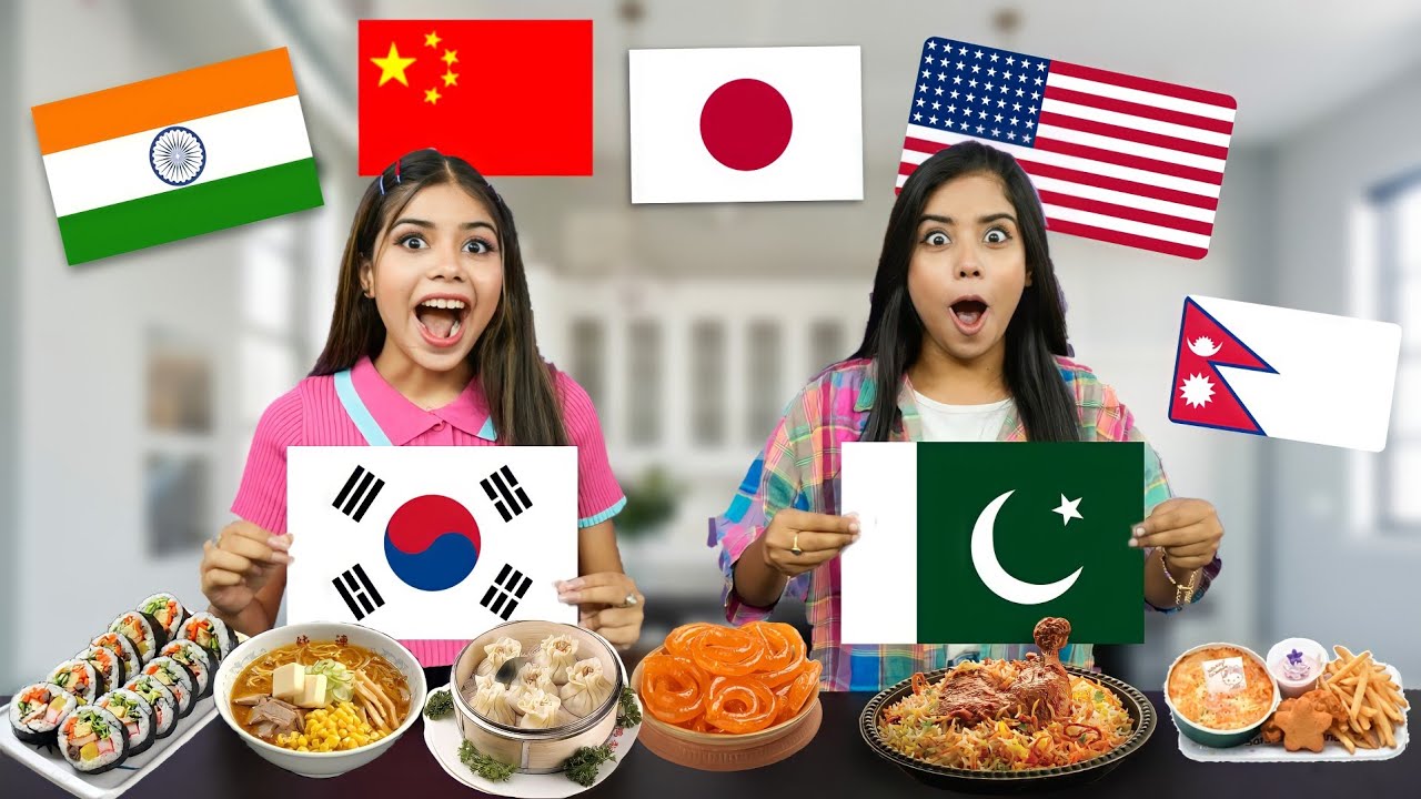 Eating Different Country Food Challenge 😍अलग अलग देश का खाना! - YouTube
