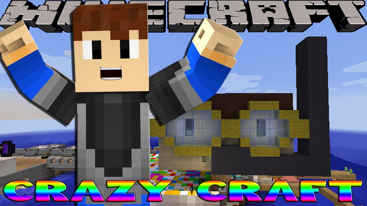 Minecraft CRAZY CRAFT - DECORATING SCUBA STEVE'S TREEHOUSE - YouTube