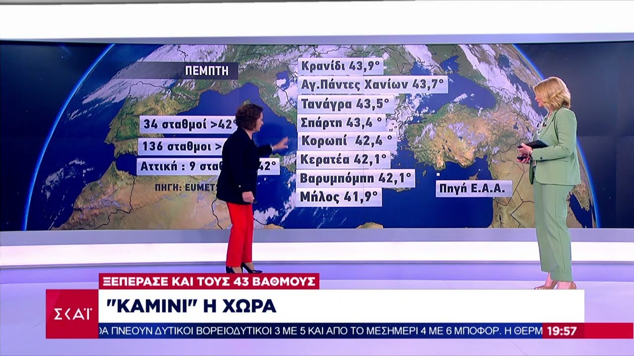Χτύπησε κόκκινο η ζέστη,«καμίνι» η Αθήνα, αλλά και κομμάτι της ...