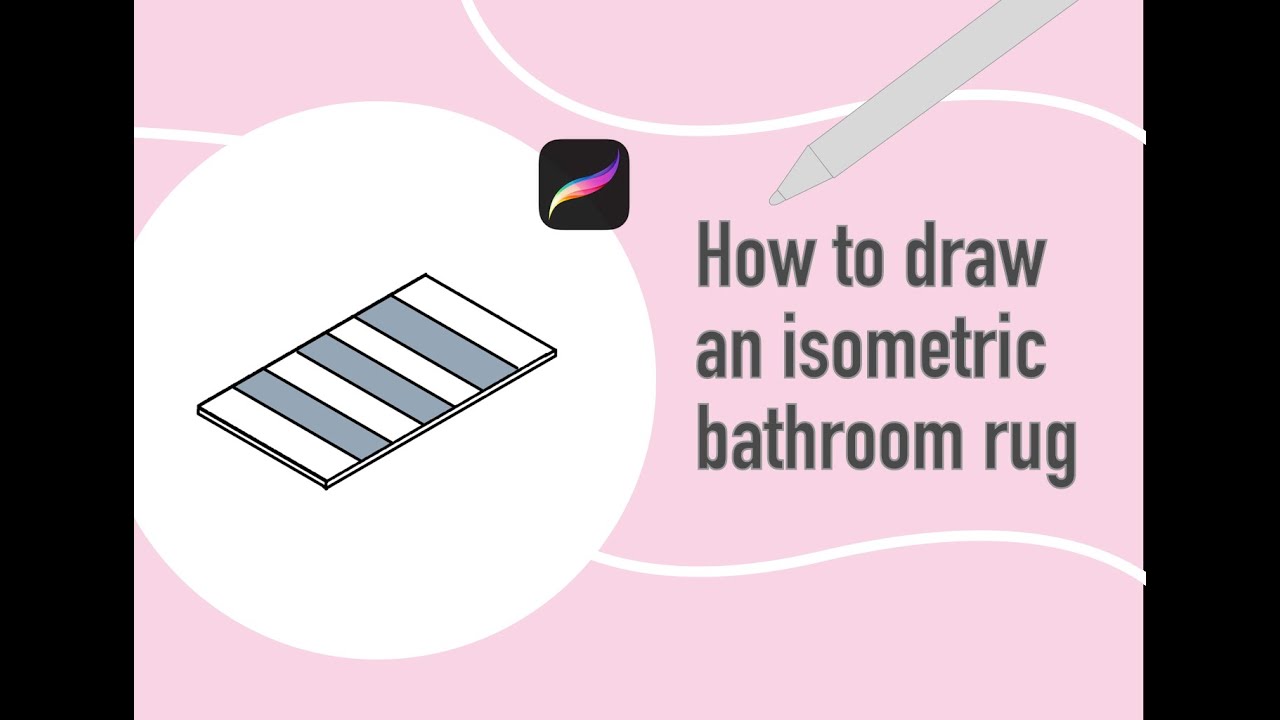 How to draw an isometric bathroom rug - YouTube