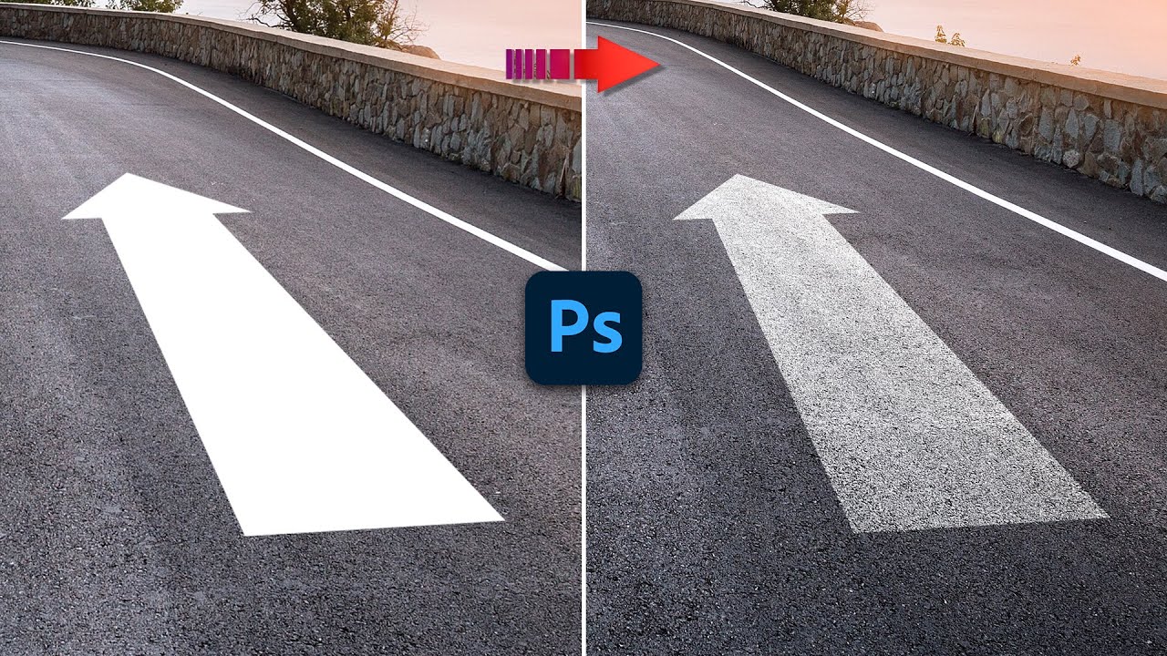 How to Paint a Road Arrow in Photoshop - YouTube