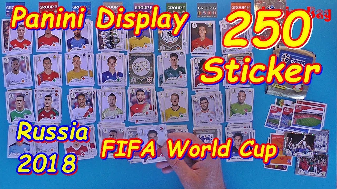 Panini Sticker Album FIFA World Cup 2018 Russia unboxing 250 new ...