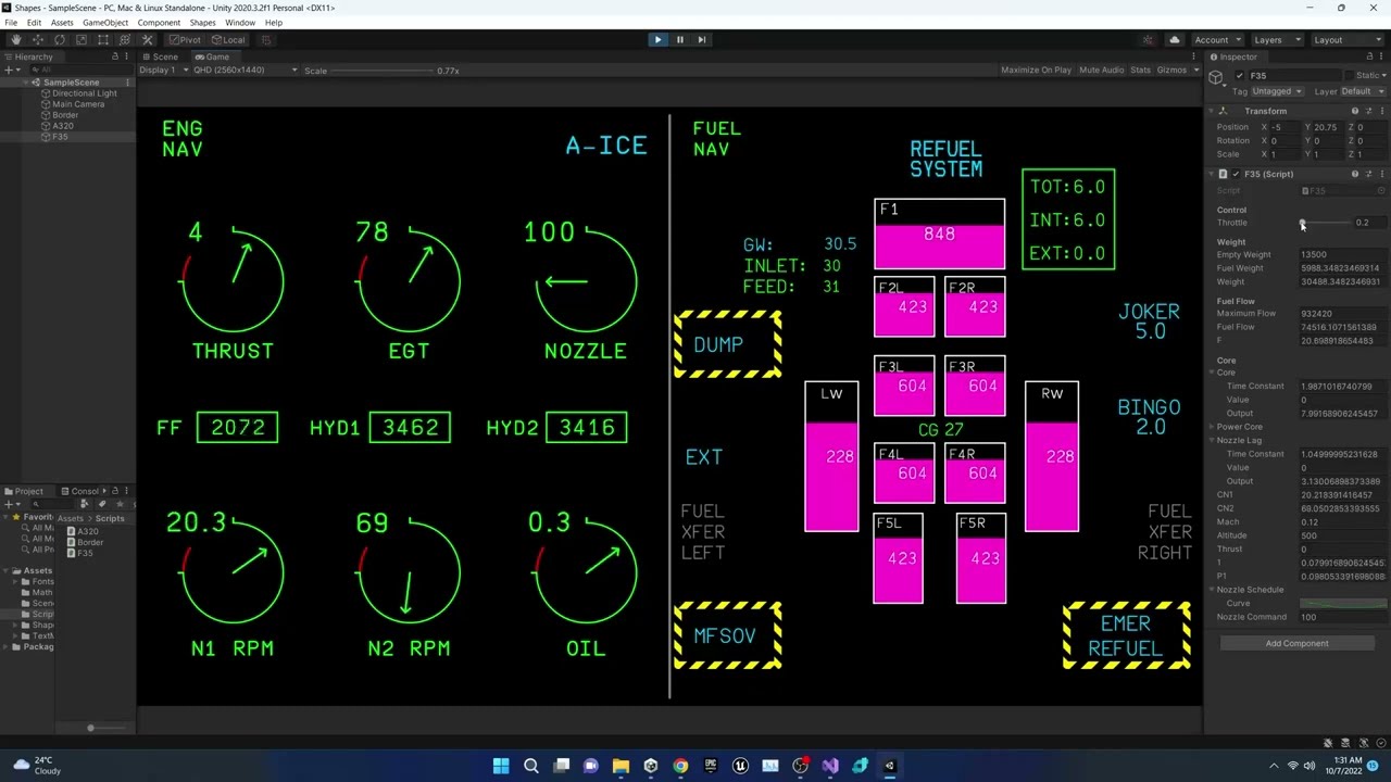 F-35 MFD and A320 ECAM Display Test - YouTube